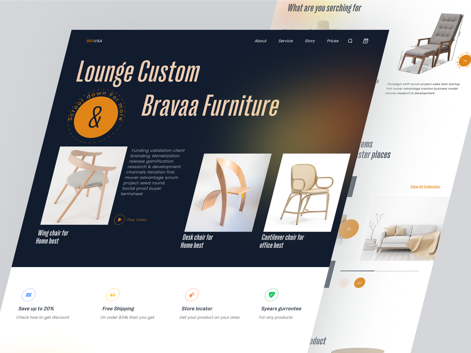 Furniture Landing page design by Sahed Kawser for BraVaa on Dribbble