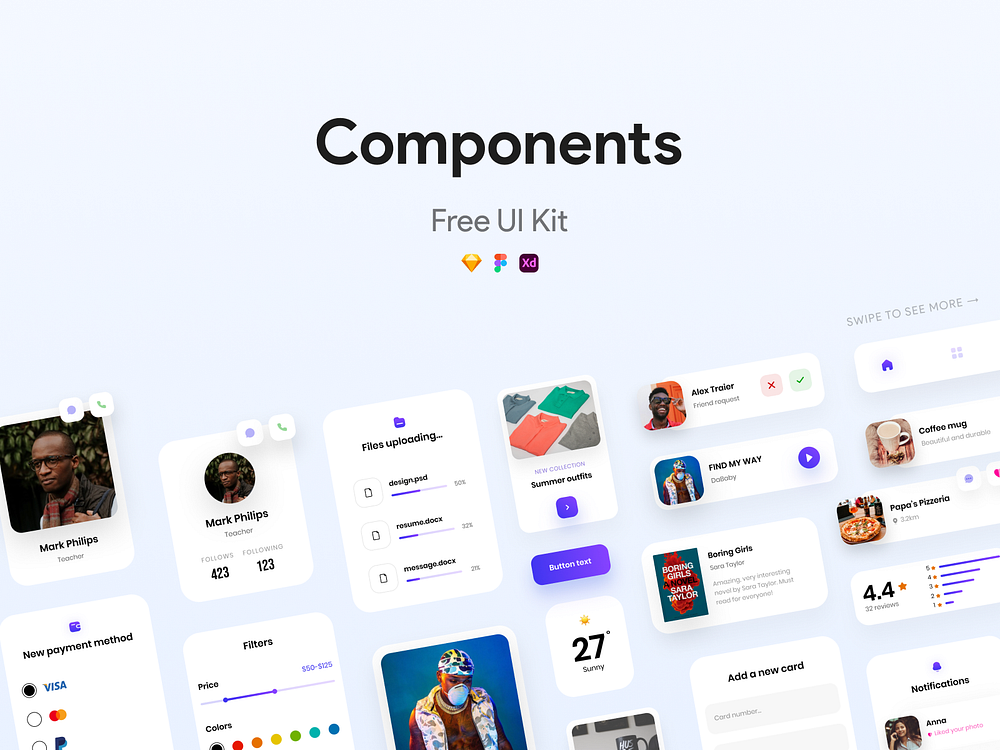 Components - A Free UI Kit by Michael Filipiuk on Dribbble