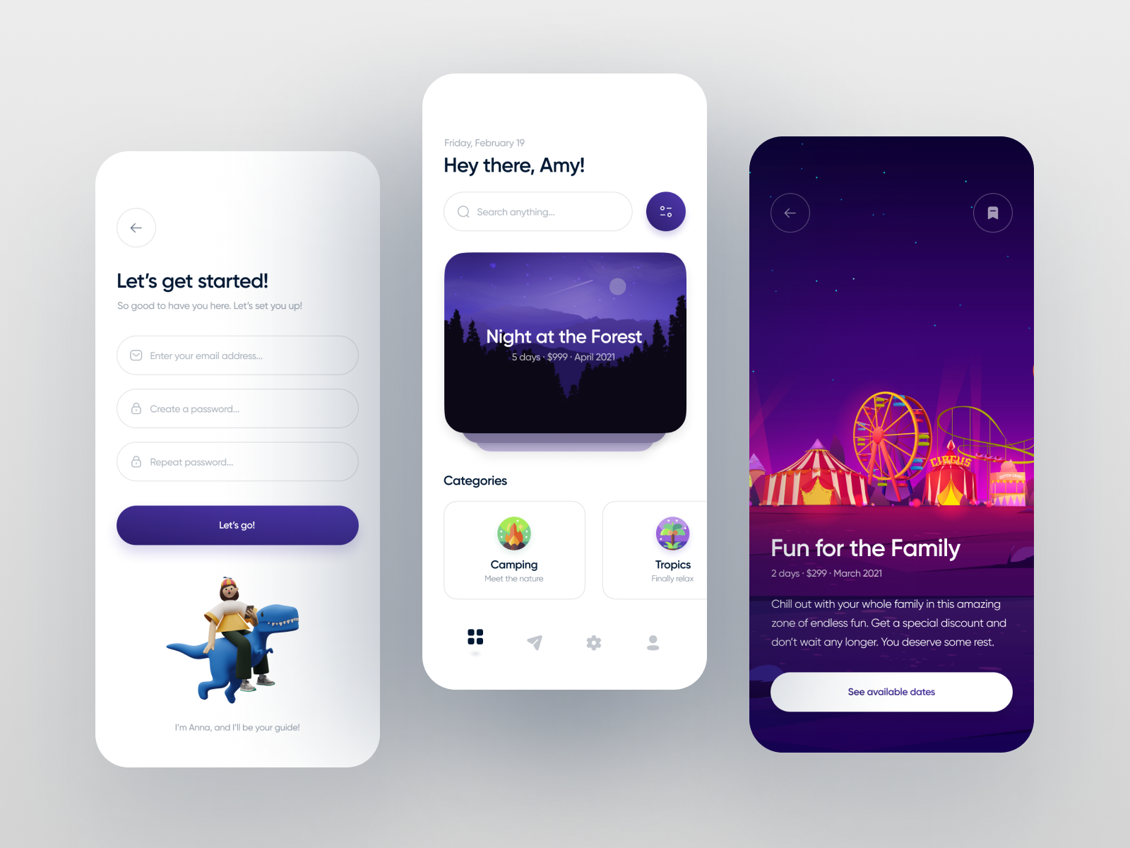Experience App UI by Michael Filipiuk for Fireart Studio on Dribbble