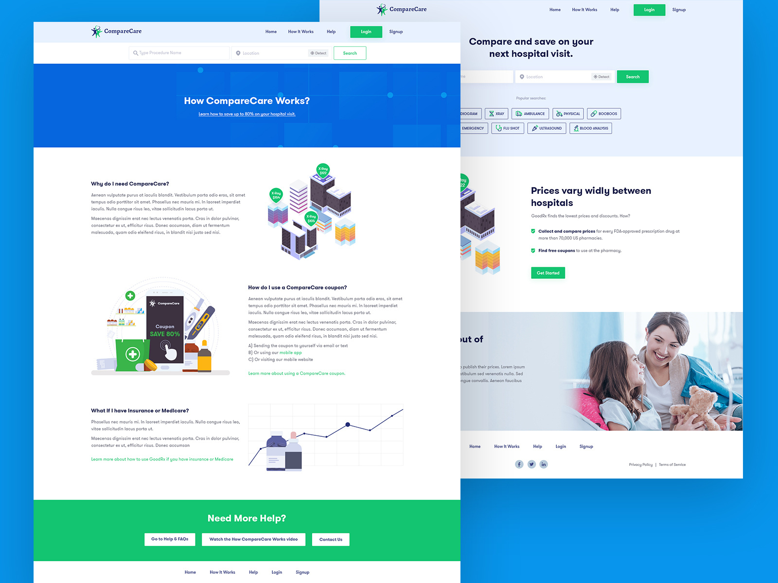 Compare care website UI/UX by Vishnu Gupta on Dribbble