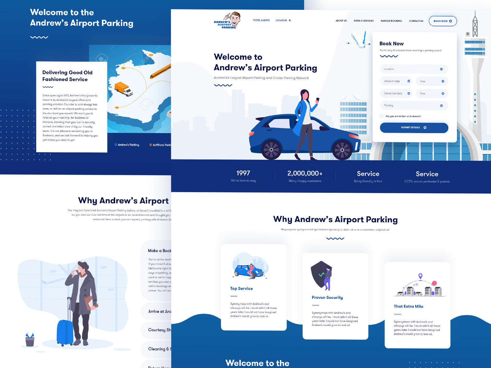 Landing Page for Airport Parking Website by Vishnu Gupta on Dribbble