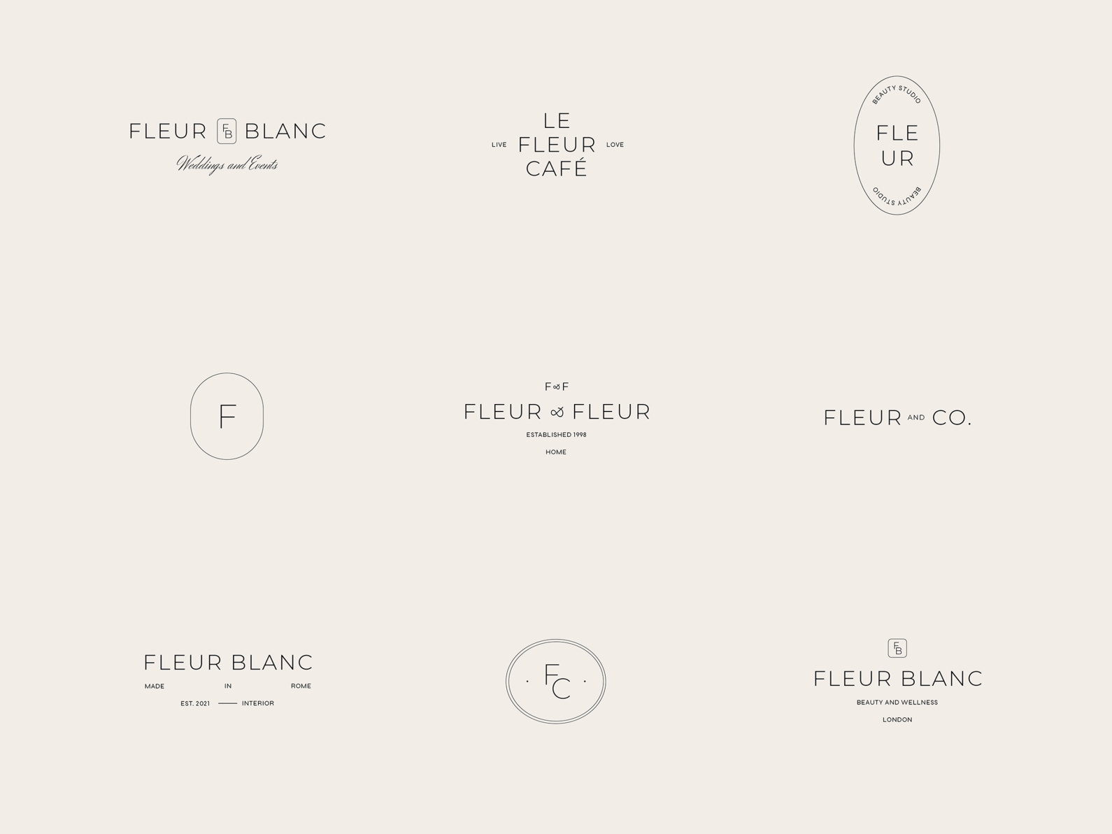 Fleur Logo Kit. 54 Customisable, Modern & Minimal Logotypes. by Feel ...
