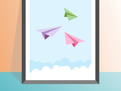 Paper planes by Flat Design on Dribbble