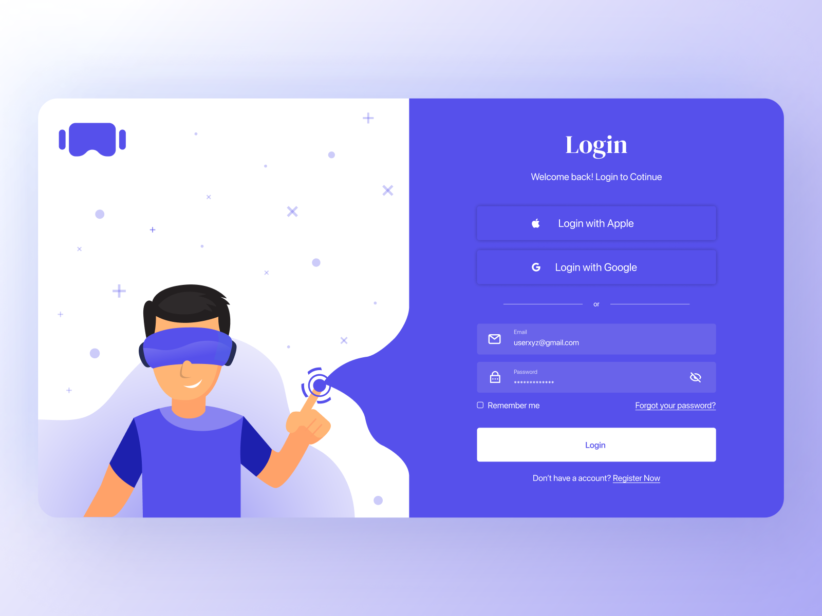 Login UI by Uzair Hasnain on Dribbble