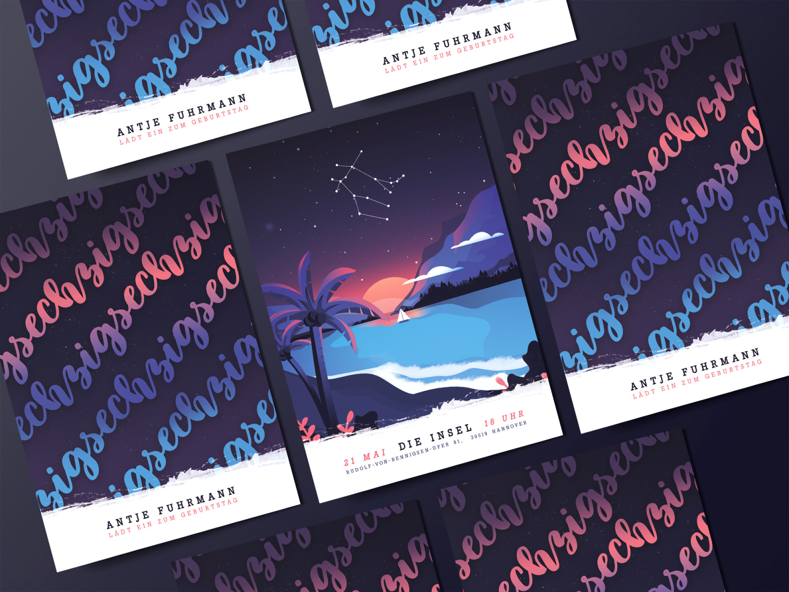 Invitation Card Illustration by Melanie Hentschel on Dribbble
