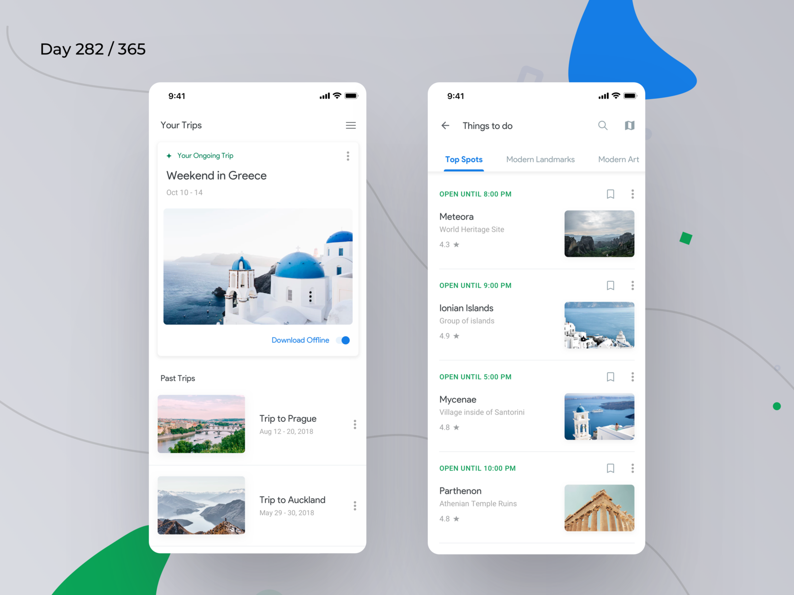 Google Trips App Redesign | Day 282/365 - Project365 by Kishore on Dribbble