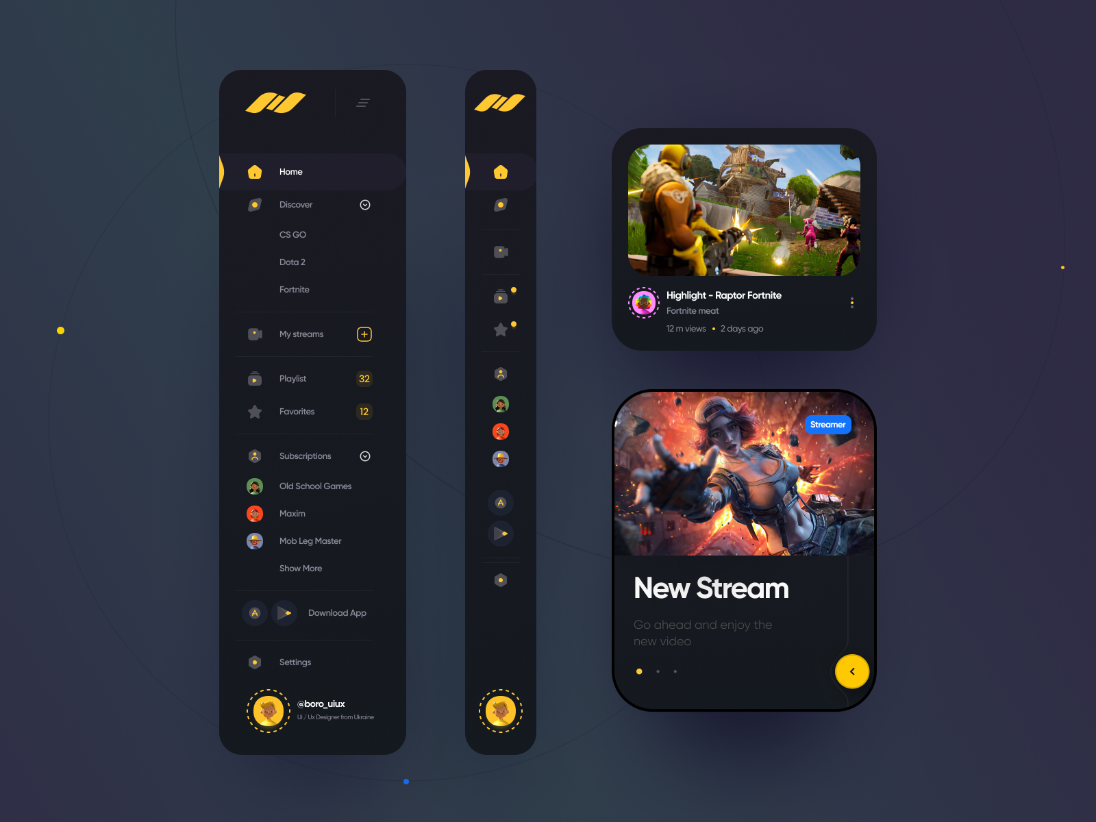 Live Streaming Ui by Yehor Haiduk 🇺🇦 for Sick Agency on Dribbble