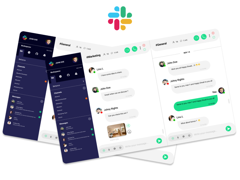 UI/UX Design || Slack UI Re - Design by Nishant Mund on Dribbble