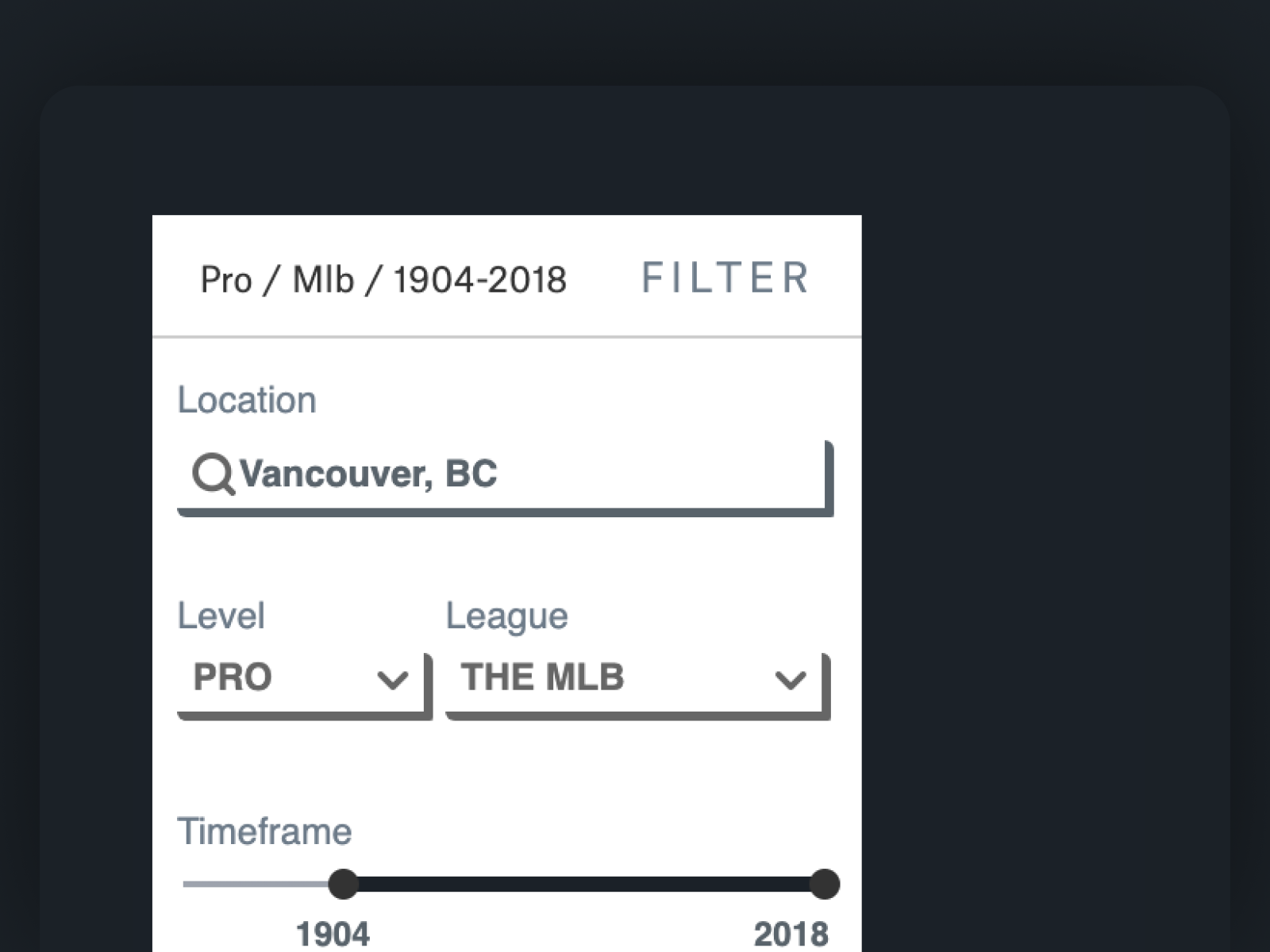 Titletowns Filter by Sam Vickars on Dribbble
