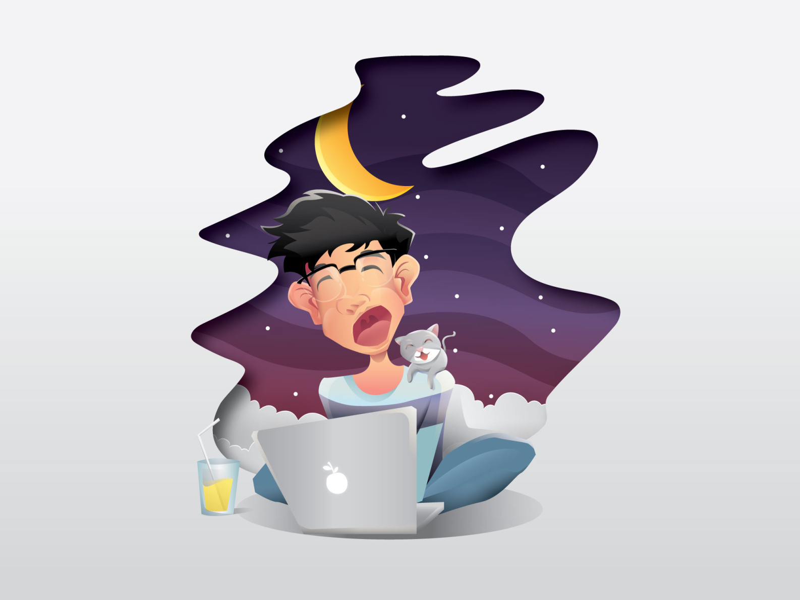 Me and cat by Bagus on Dribbble