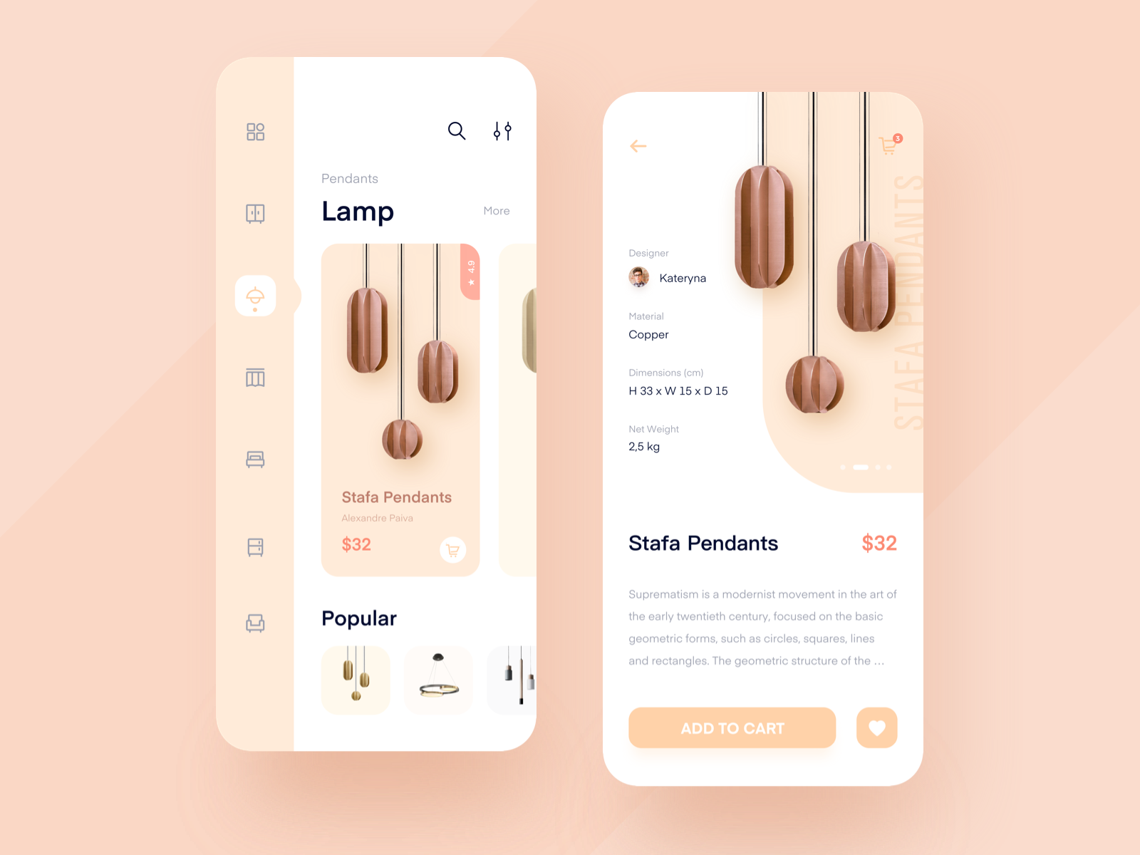Shopping interface for household items by Xupan on Dribbble