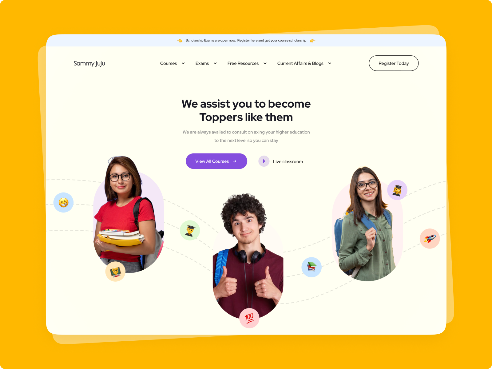 Education Website UI by Samson on Dribbble