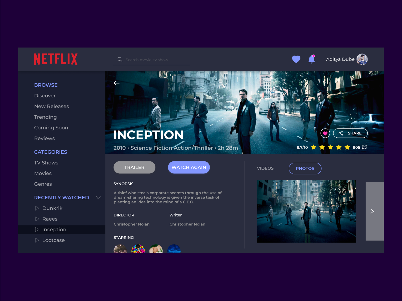 Movie Streaming Web Design by Aditya Dube on Dribbble