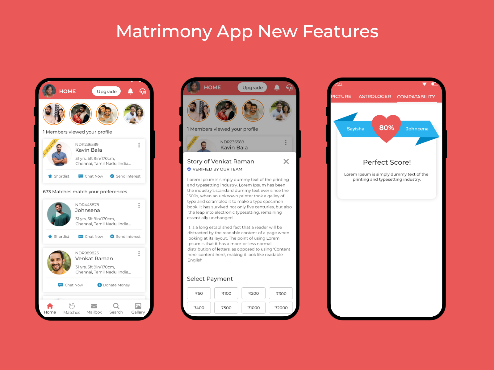 Matrimony App New Features - Dashboard by Aish Surya Sam on Dribbble