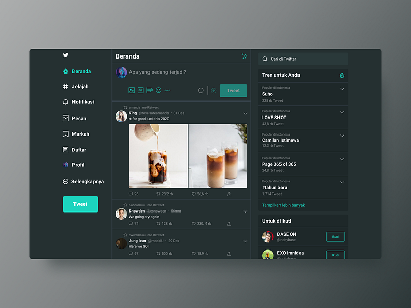 Twitter Redesign Concept by Amanda Dzunuri on Dribbble