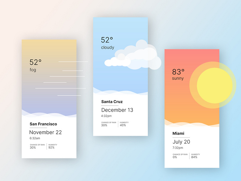 Simple Weather App by Gwen Hornaday on Dribbble