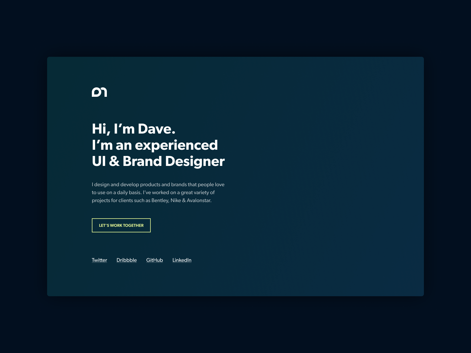 Simple About Page by Dave McNally on Dribbble