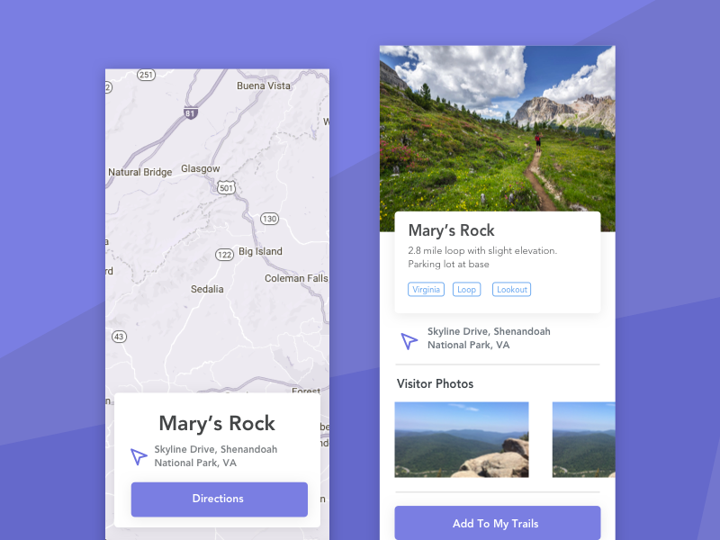 Trail UI by Nick Kassebaum on Dribbble