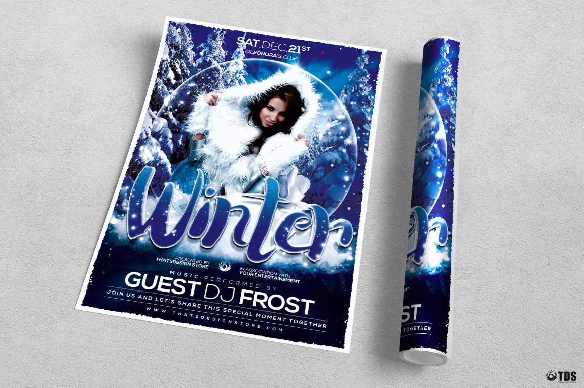 Winter Solstice Flyer Template by Lionel Laboureur for Thats Design ...