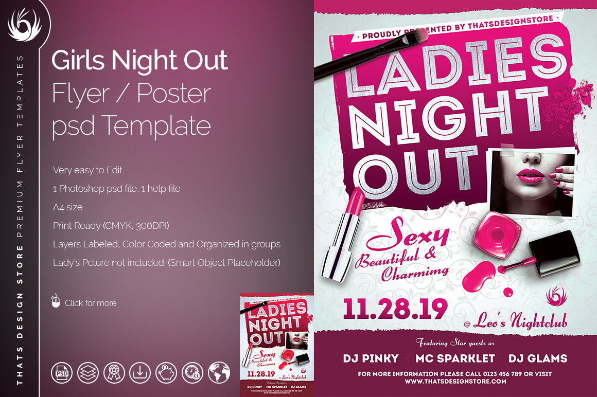 Dribbble - 03_girls_night_out_flyer_template.jpg by Lionel Laboureur