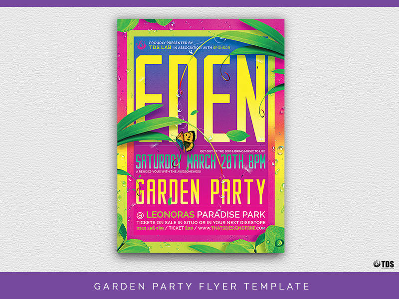 Garden Party Flyer Template by Lionel Laboureur for Thats Design Store ...