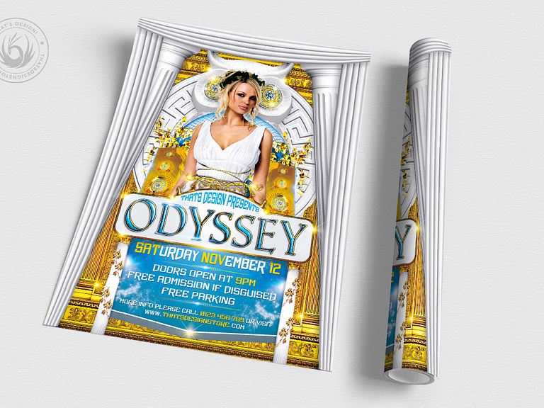 Greek Party Flyer Template by Lionel Laboureur for Thats Design Store ...