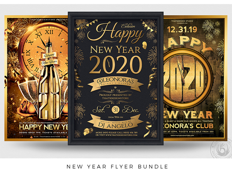 New Year Flyer Bundle by Lionel Laboureur on Dribbble