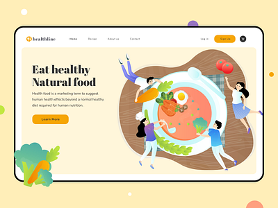 Healthline - Header Illustration Healthy Food Website by Sindy ...