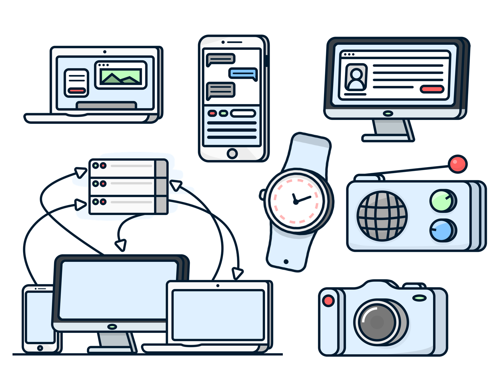 Technology Illustrations by Matt Maribojoc on Dribbble