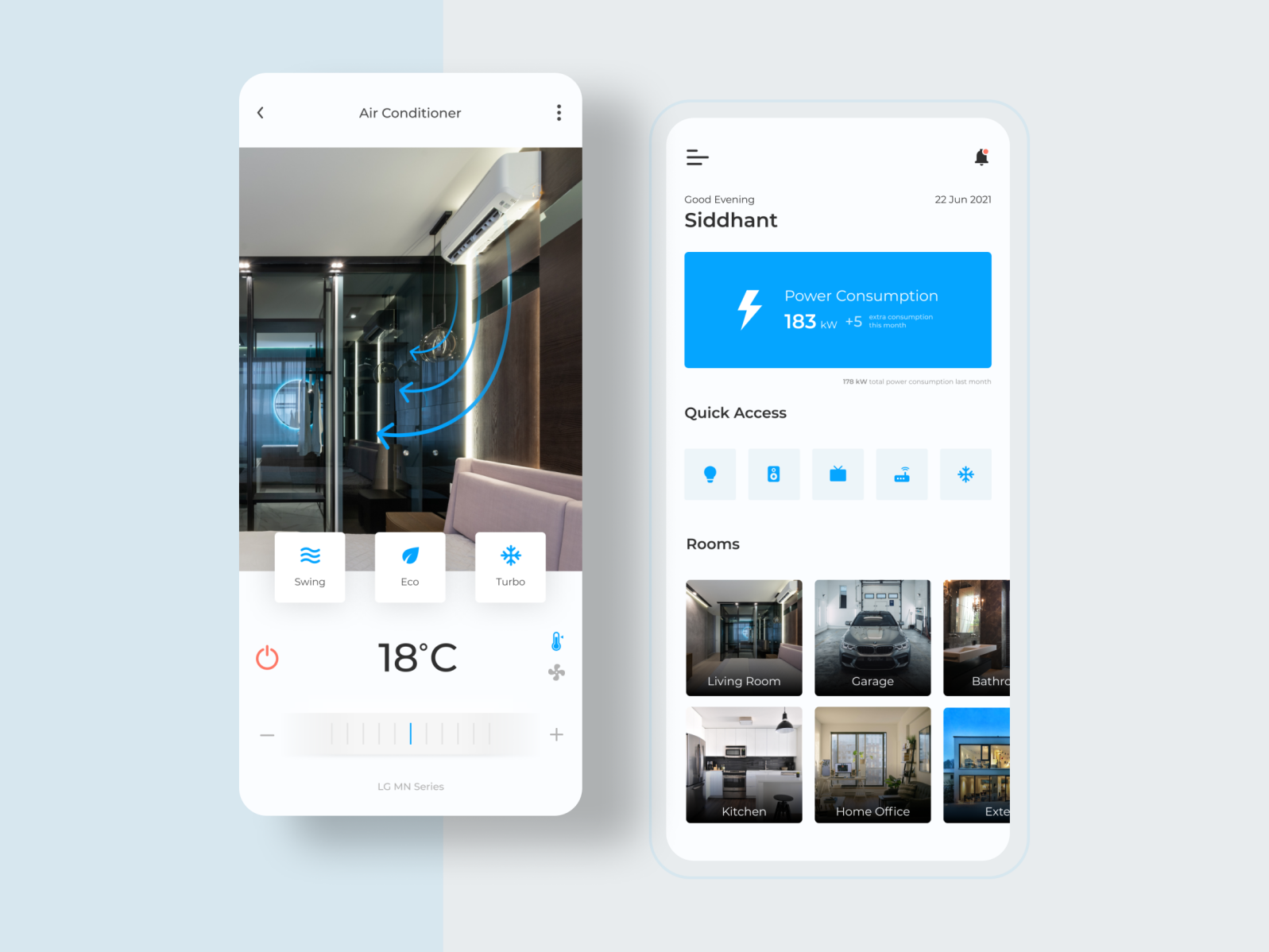 Smart Home App UI by Siddhant on Dribbble