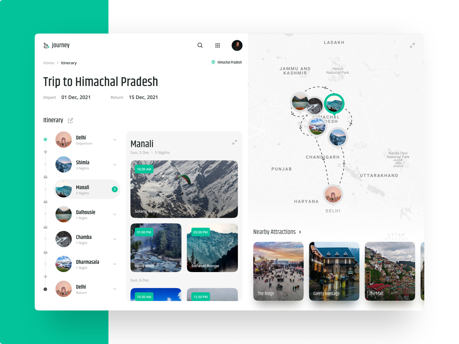 Travel Planning - Itinerary Page by Siddhant on Dribbble