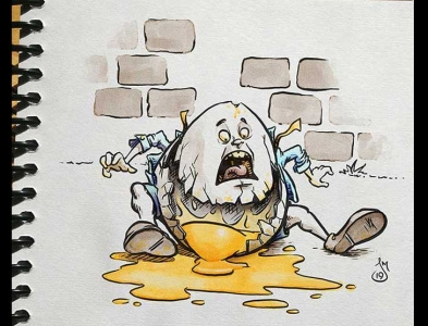 Humpty Dumpty Broken Coloring Page
