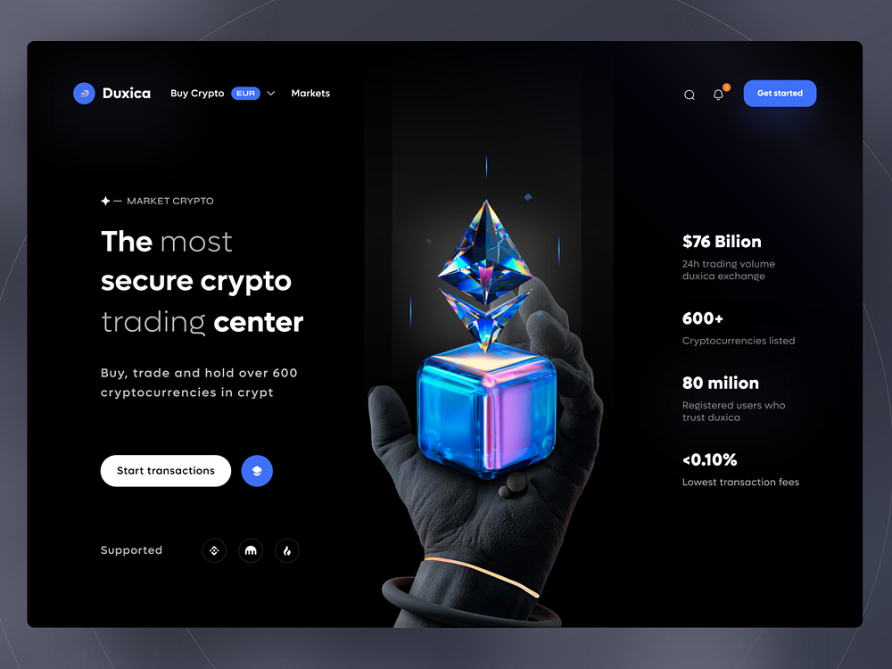 Cryptocurrency Landing Page By Pouya.uix For Duxica On Dribbble