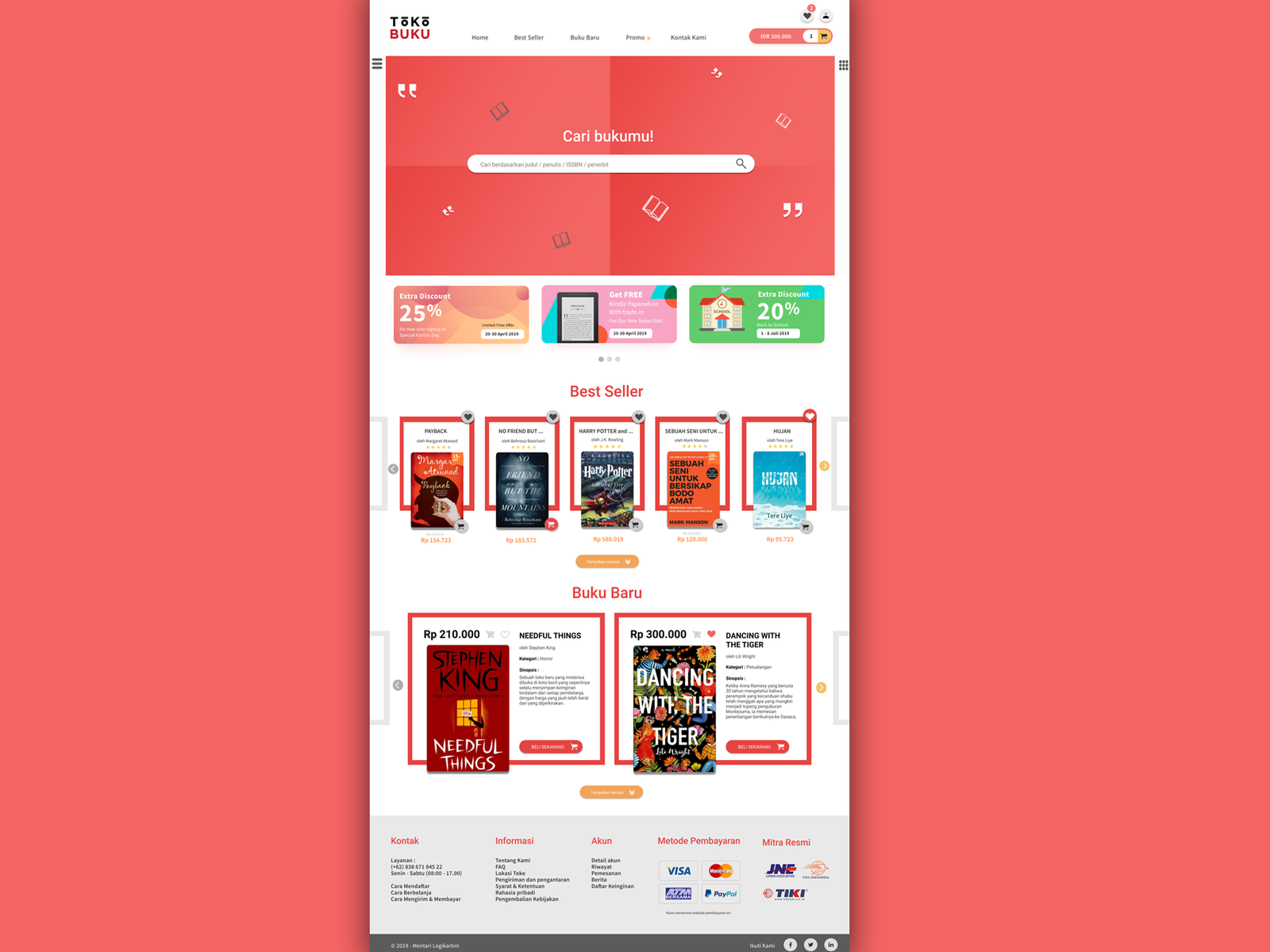 Bookstore UI Website #2 by Mentari Enggar Rizki on Dribbble