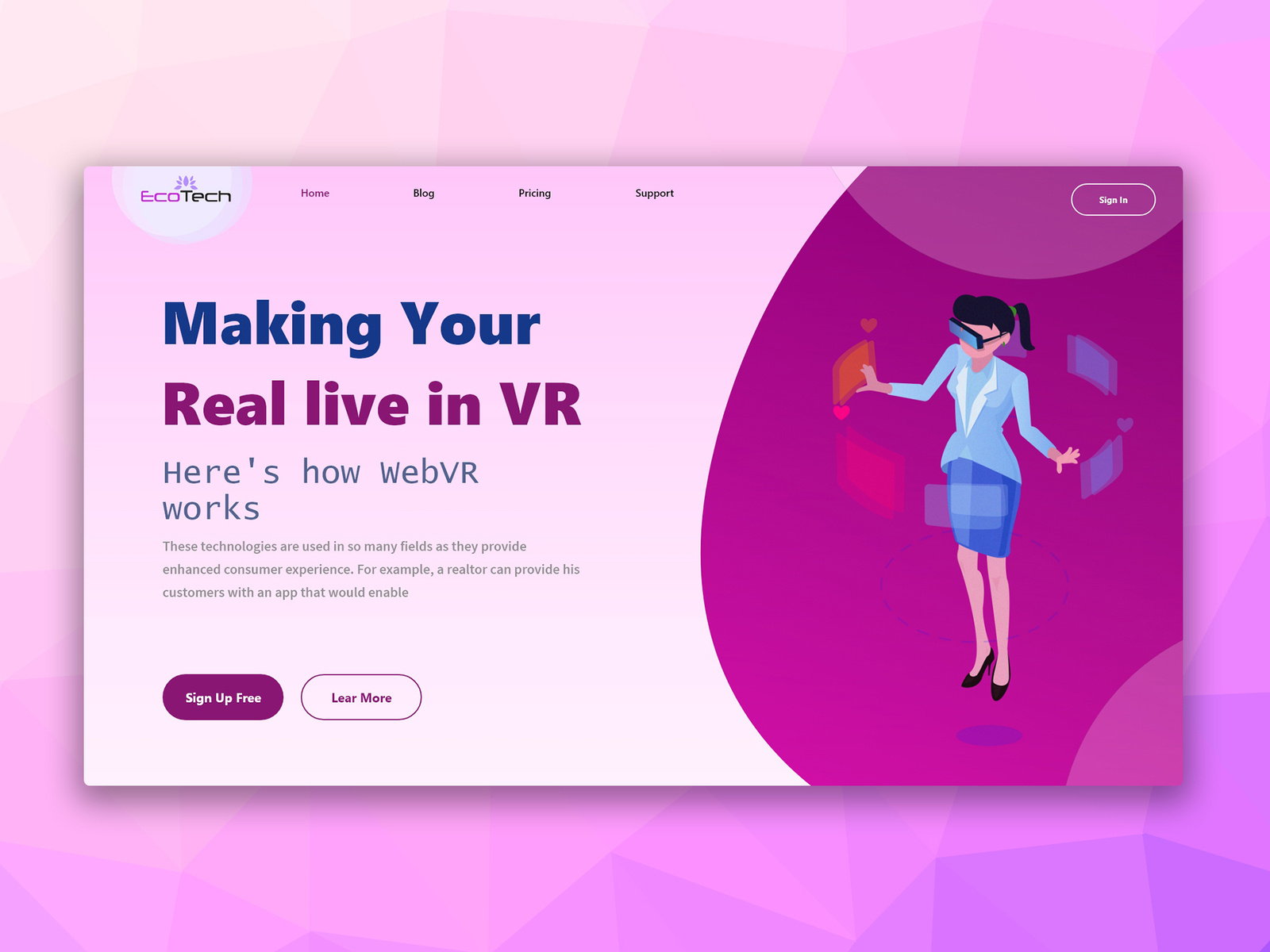 Real live in VR website by Sathish Kumar on Dribbble