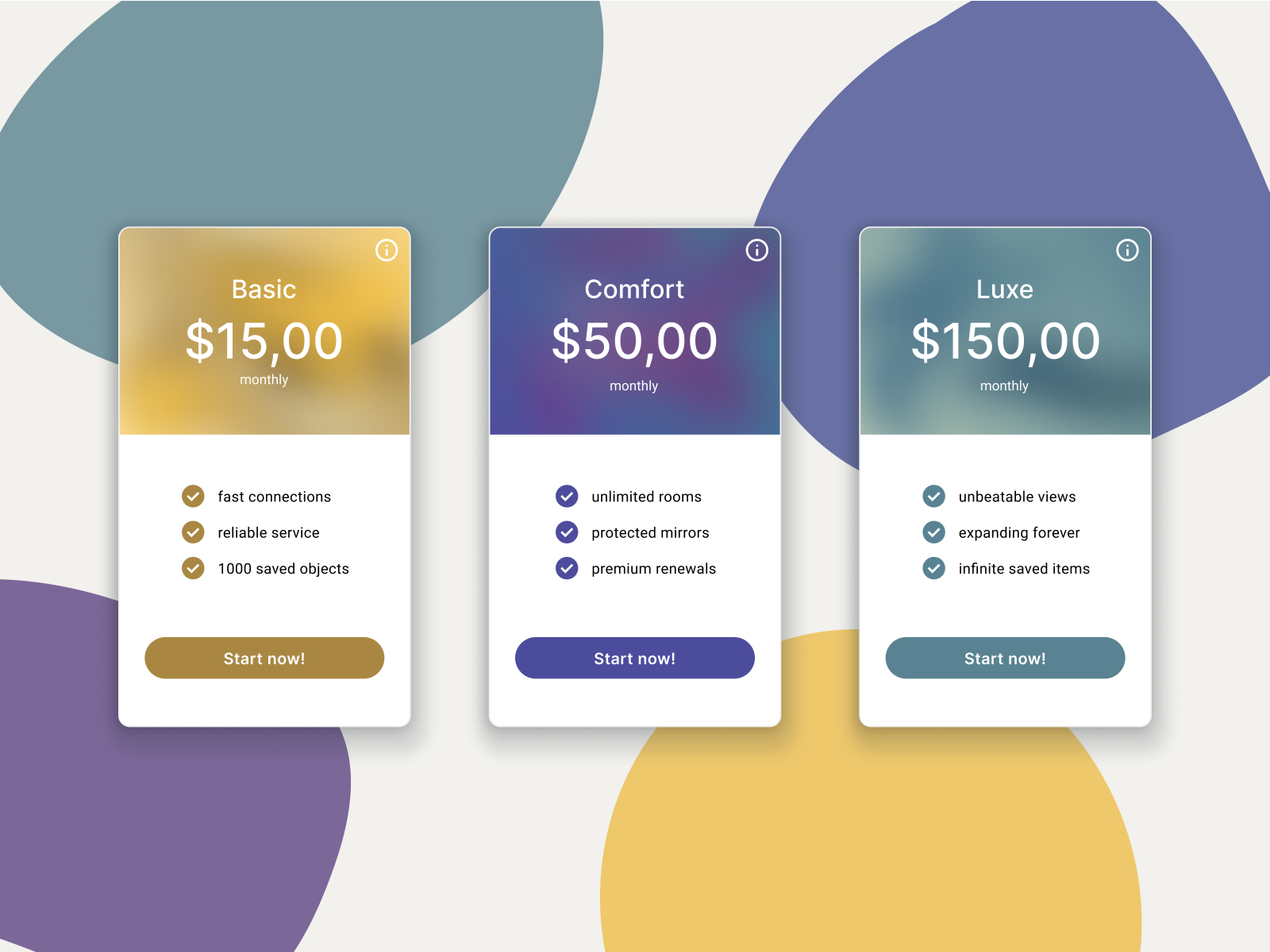 Pricing structure DailyUI 030 by Bryenne Kay on Dribbble
