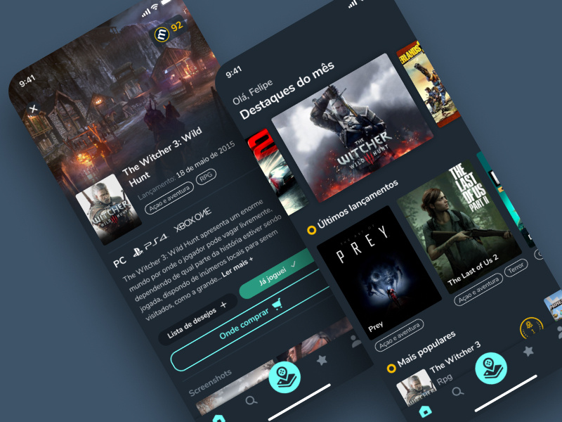GamePin - Main screen by Felipe Soares on Dribbble
