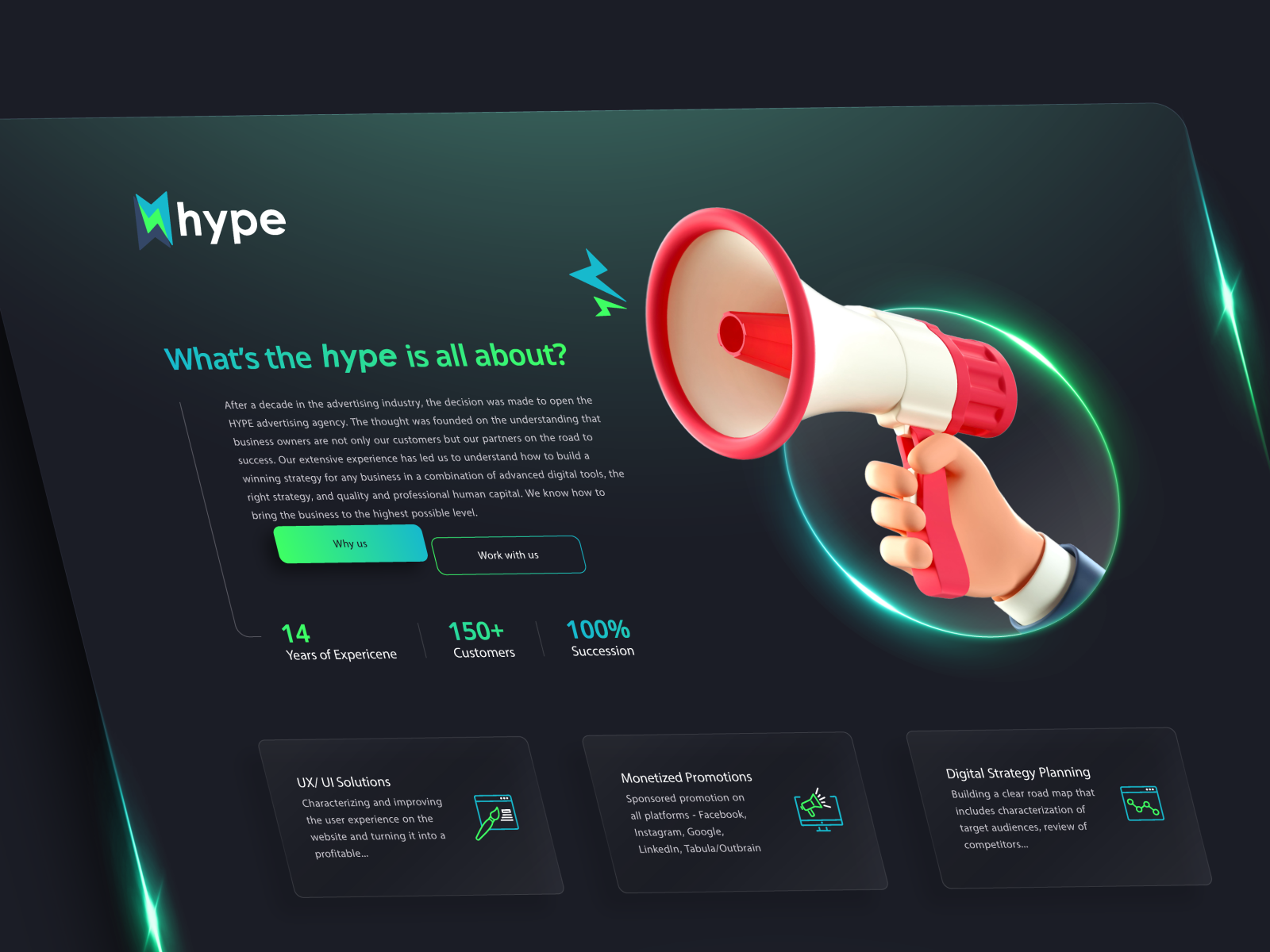 Hype - Advertising Agency | Landing Page by Oshriel Cohen on Dribbble