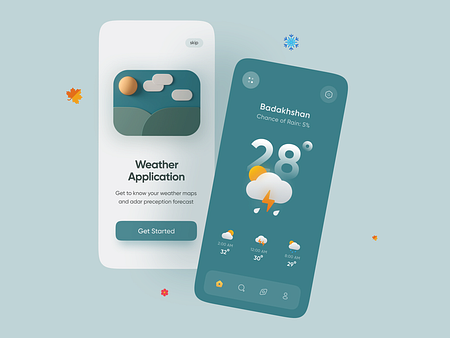 Weather App - Mobile Design by Yasir Ahmad Noori for QClay on Dribbble