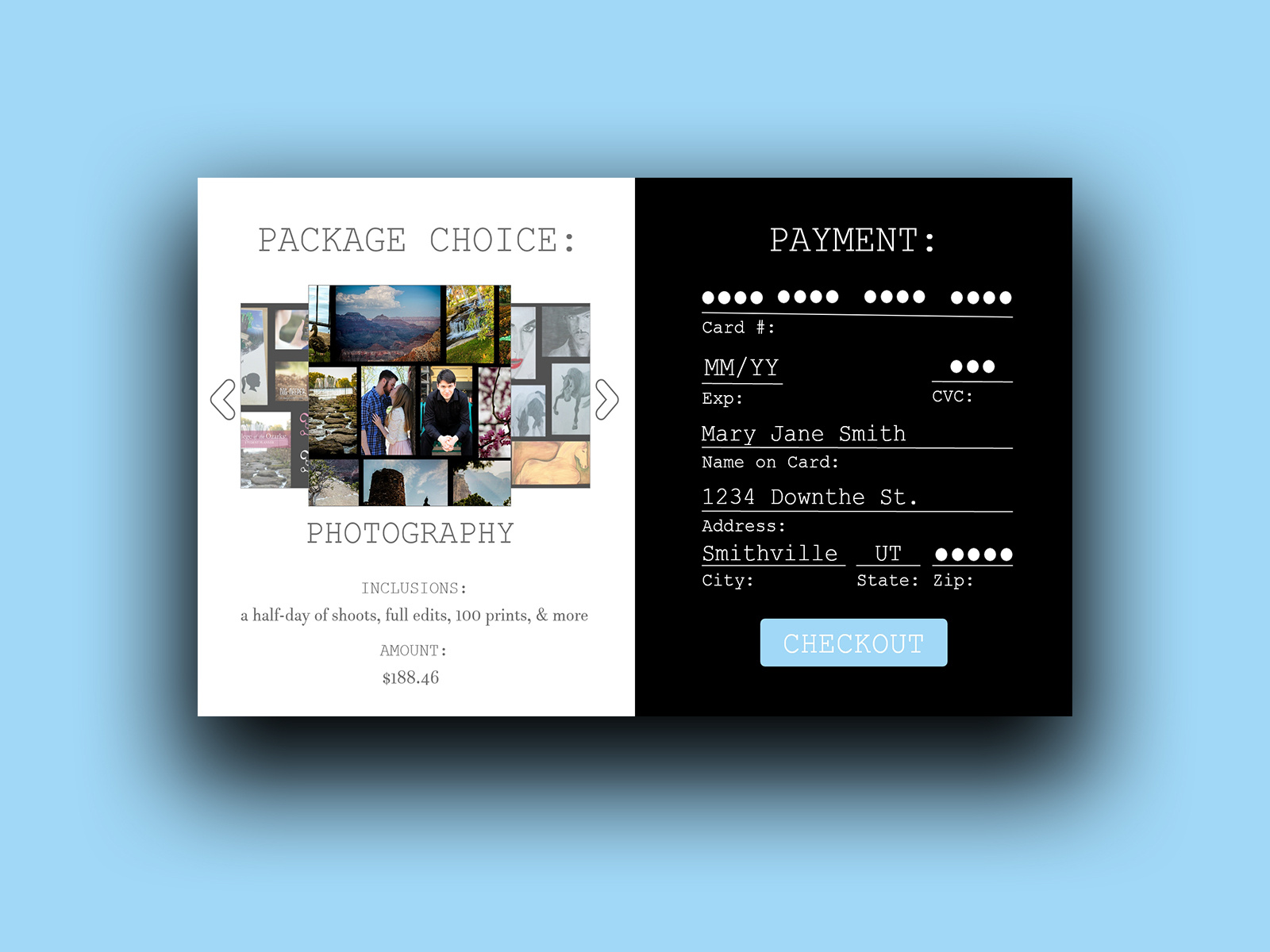 CreditCard Page by Samantha Sander on Dribbble