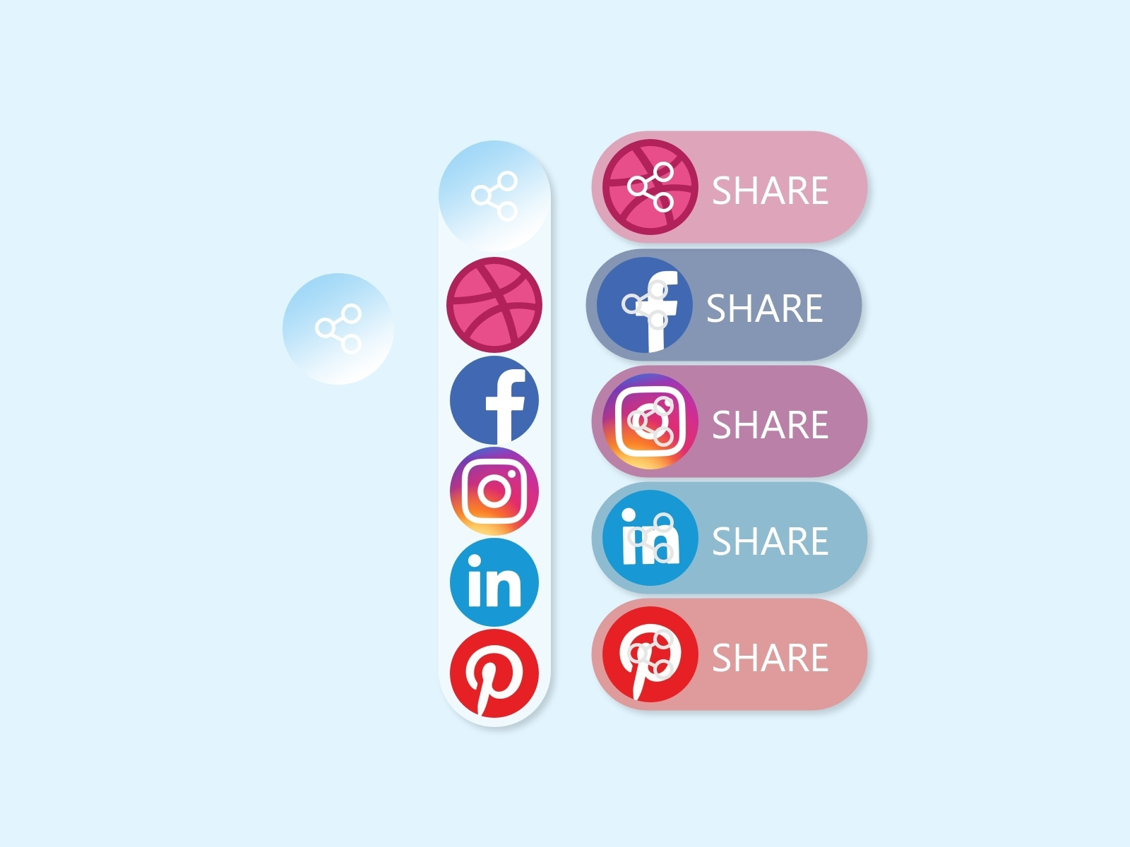 Daily UI 010: Social Share Button by Samantha Sander on Dribbble