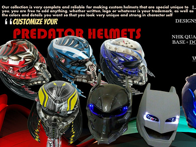 Custom Predator Motorcycle Helmet