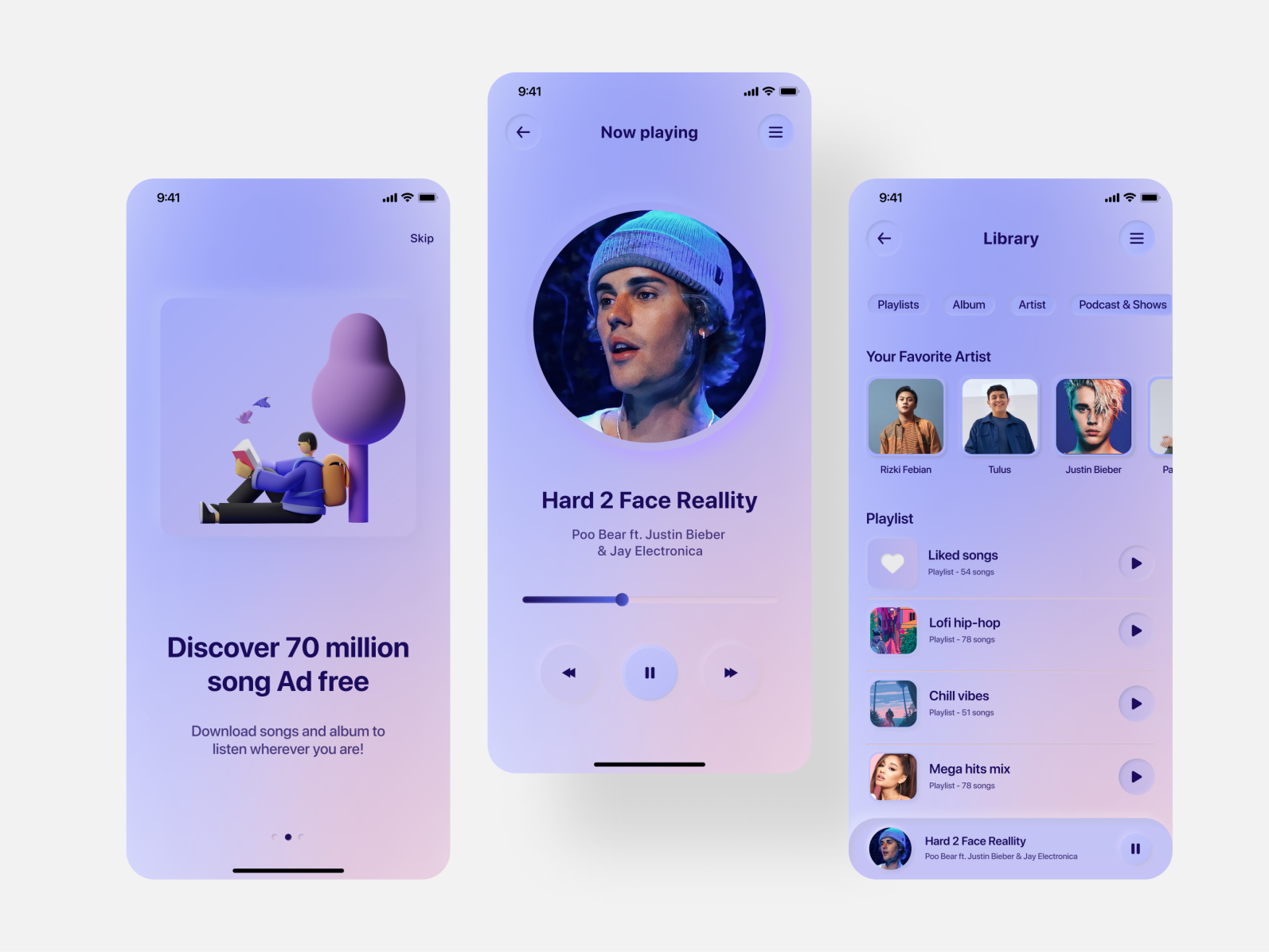 Soft UI Design - Neumorphism Music App by Ipandi Sinaga on Dribbble