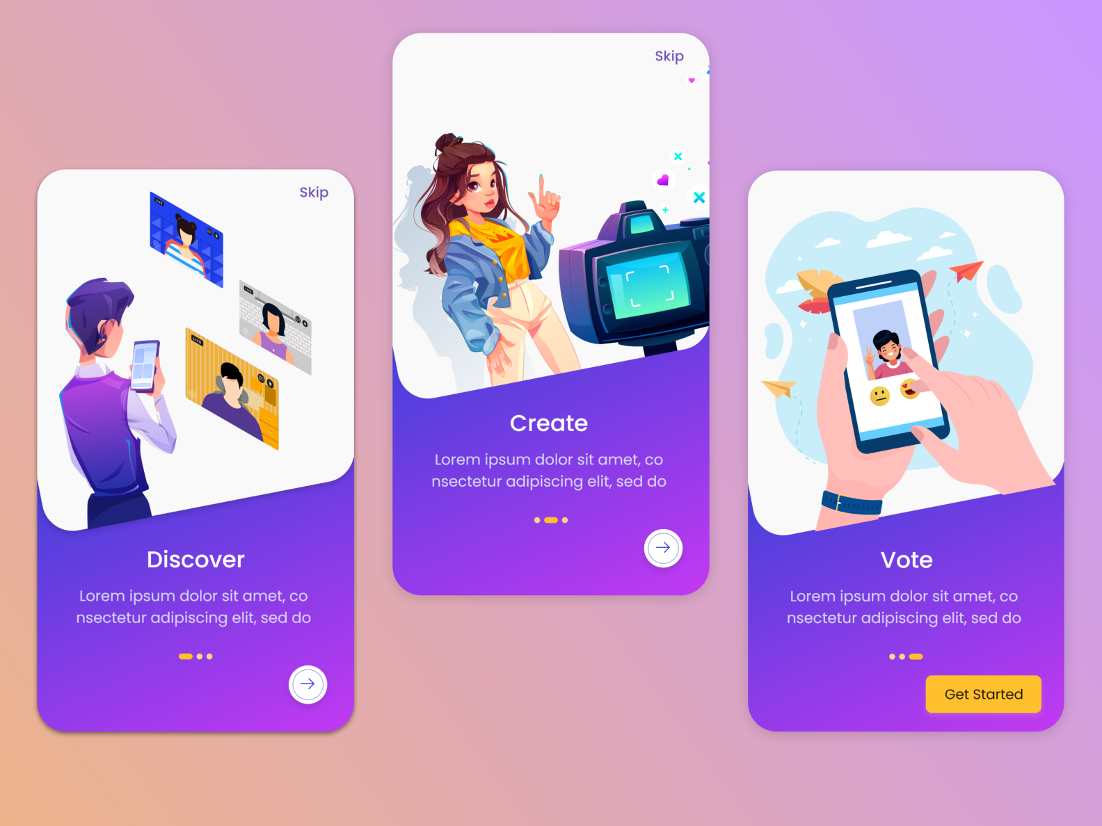 App Walkthrough screens by Suhad M on Dribbble