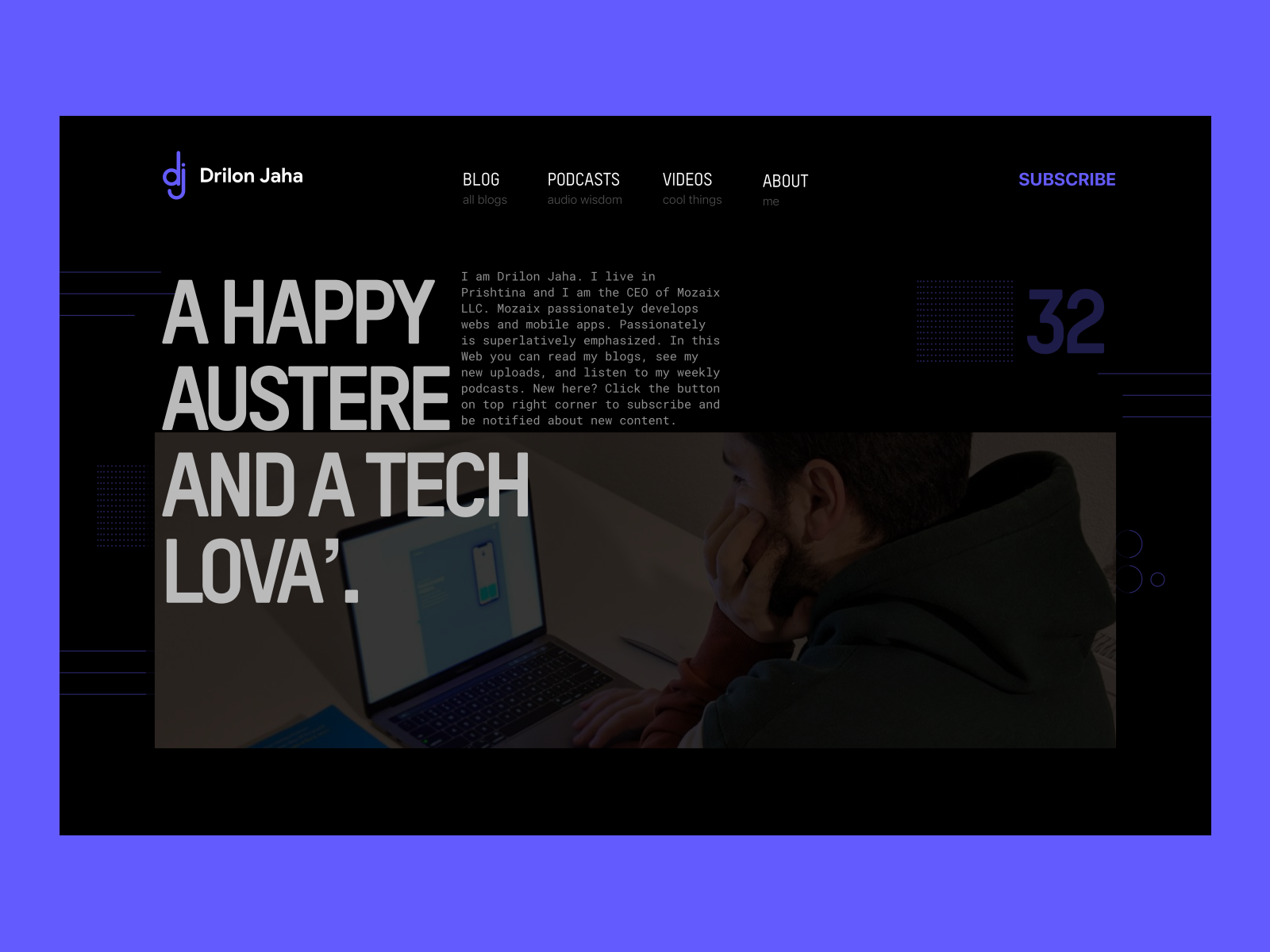 Personal Blog Landing Page by Avni Bixhaku on Dribbble