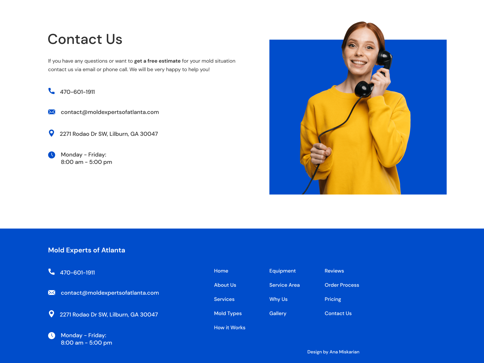 Contact Us & Footer by Ana Miskarian on Dribbble