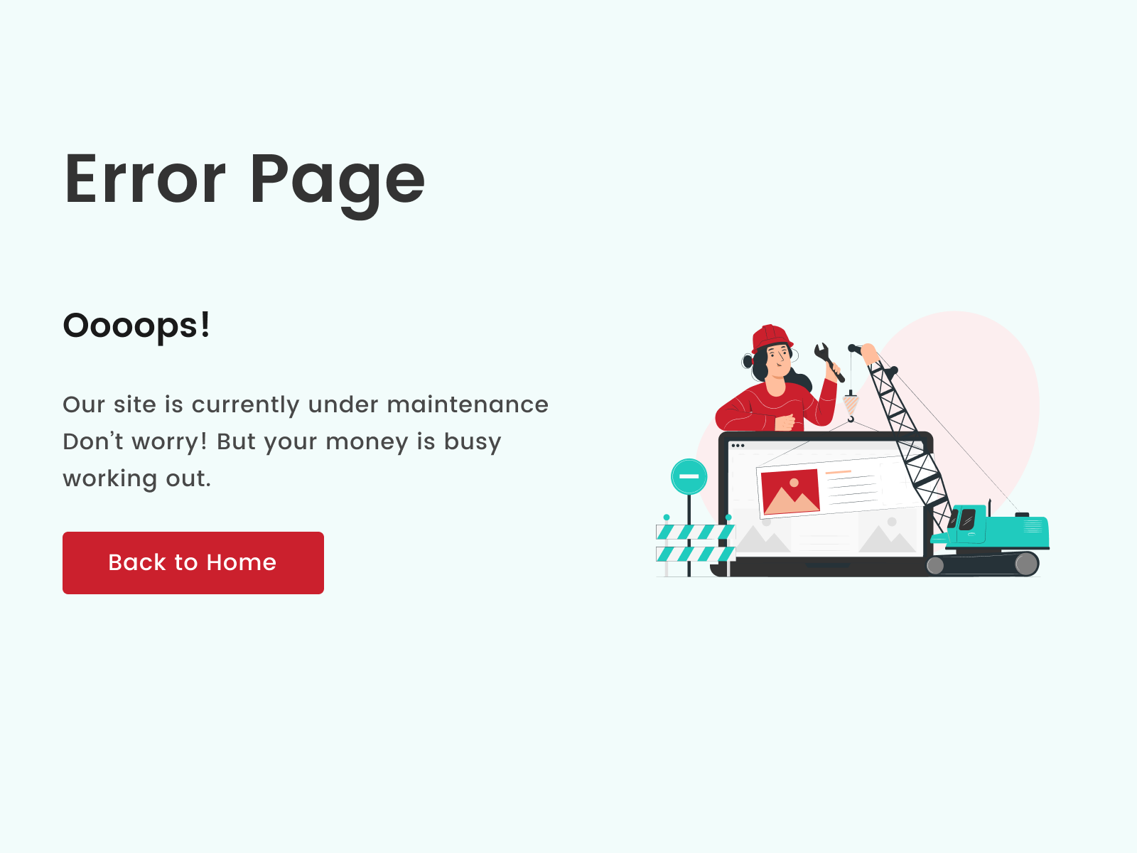 Maintenance Error Page by Vishal Mishra on Dribbble