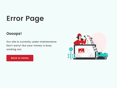 Maintenance Error Page by Vishal Mishra on Dribbble