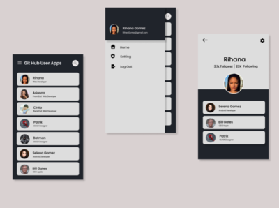 GitHub Apps User List by Cintya Kristianto on Dribbble