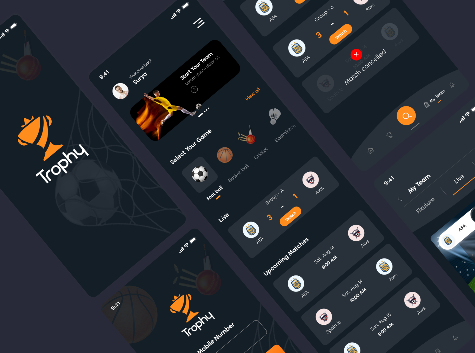 Trophy gaming App UI by Surya s on Dribbble